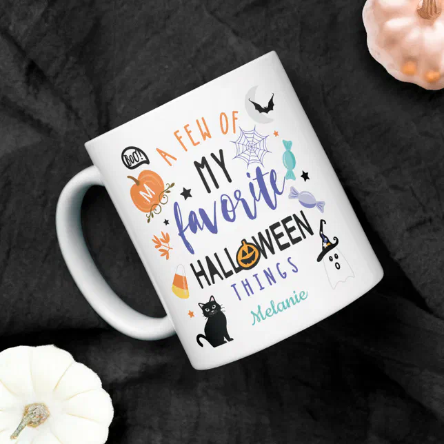 A Few of My Favorite Halloween Things Monogram Coffee Mug | Zazzle
