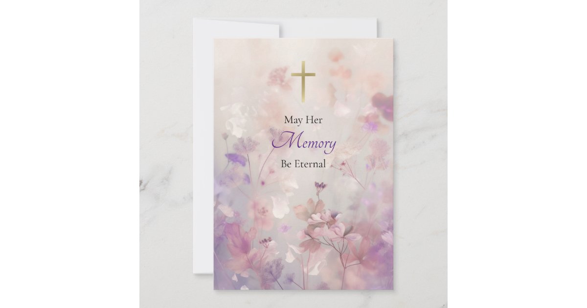 A Field of Soft Wildflowers Orthodox Sympathy Card | Zazzle