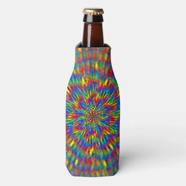 A Floral Tie Dye Bottle Cooler | Zazzle