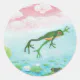 A Frog Jumps Into The Pond Illustration Classic Round Sticker | Zazzle