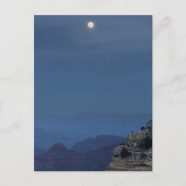 A full moon rises through a dusk sky at Hopi Postcard | Zazzle