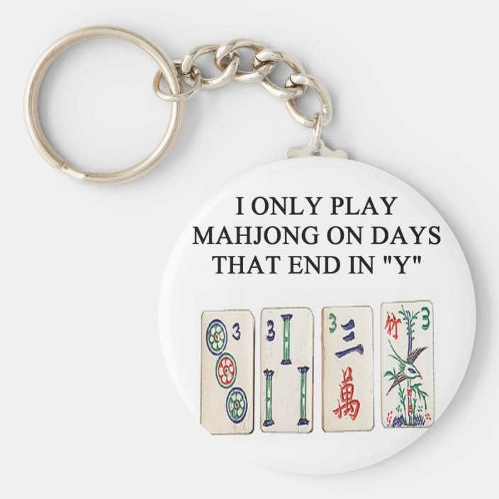 a funny mahjong design keychain | Zazzle.com