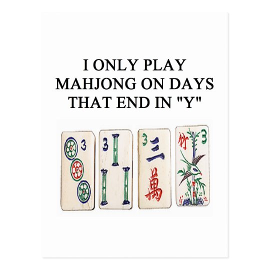 a funny mahjong design postcard | Zazzle.com