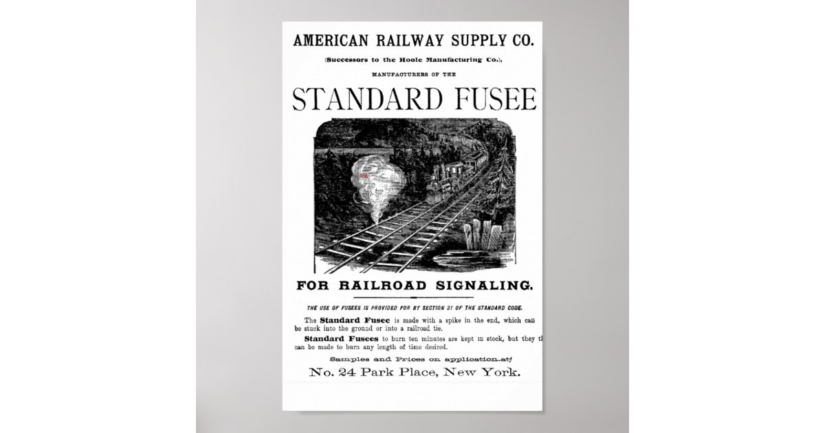 A Fusee is A flare used on railroad Tracks Poster | Zazzle