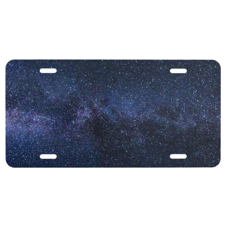 A galaxy of stars in the night sky license plate | Zazzle