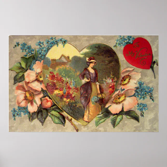 A Garden of Flowers Valentine Poster | Zazzle