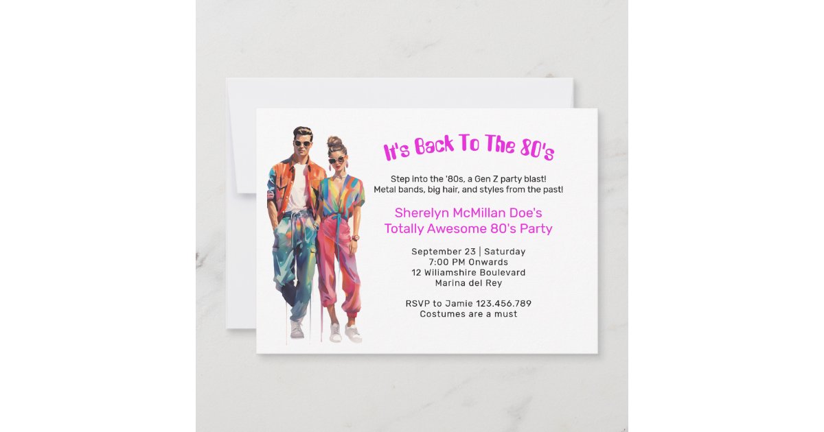 A Gen Z Totally 80's Party Invitation | Zazzle