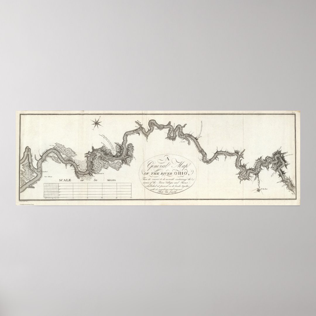 A General Map Of The River Ohio Poster | Zazzle