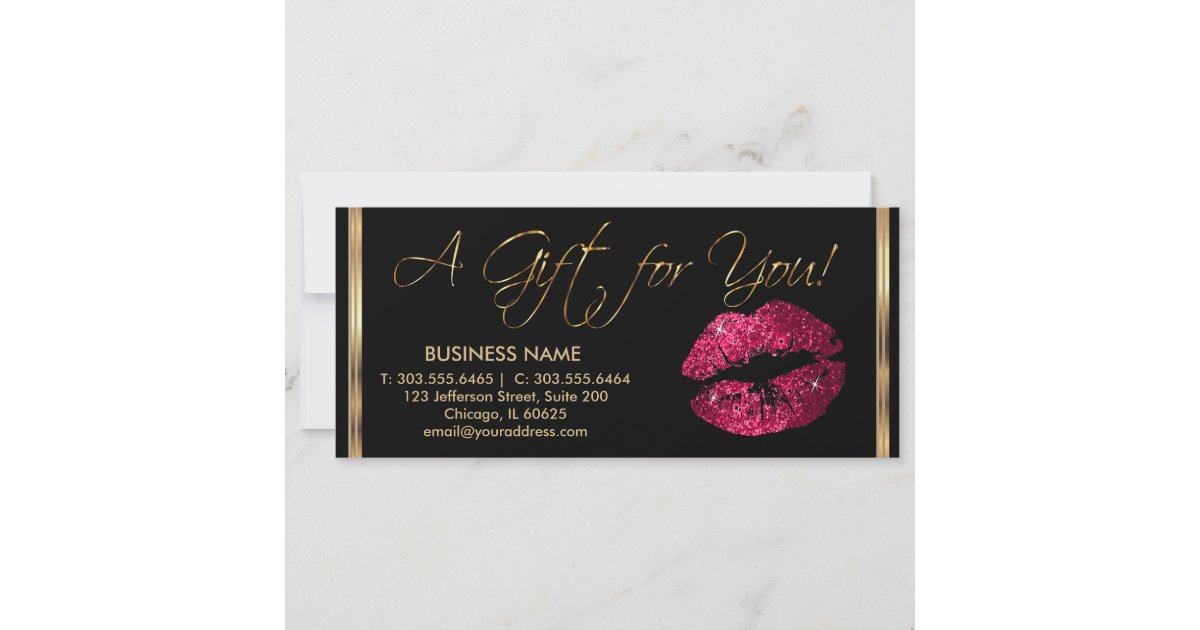 *A Gift Certificate Hot Pink Lipstick Business | Zazzle