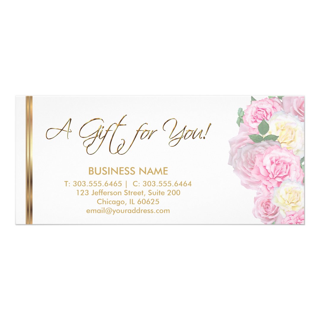 A Gift Certificate Pretty Pink Floral | Zazzle