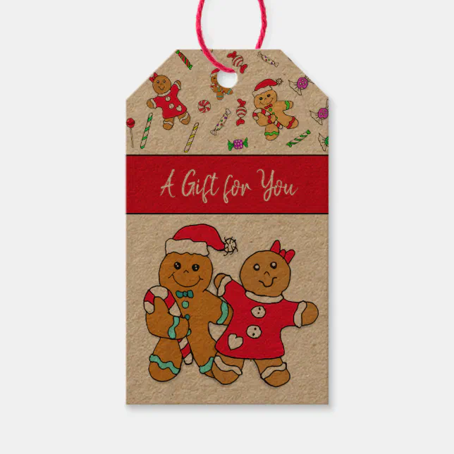 A Gift for You Gingerbread Man Christmas Gift Tags | Zazzle