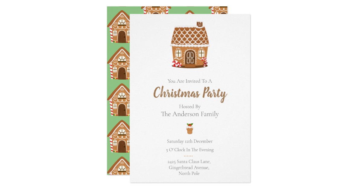A Gingerbread House Christmas Invitation | Zazzle.com