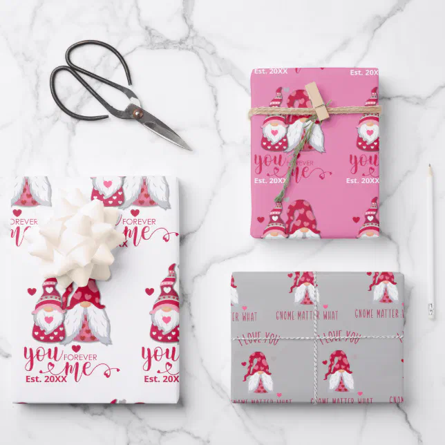 A Gnome for Valentines | Valentines Day Wrapping Paper Sheets | Zazzle