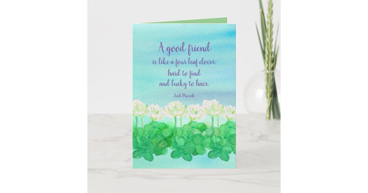 A Good Friend Poem Irish Proverb Thank You Card | Zazzle