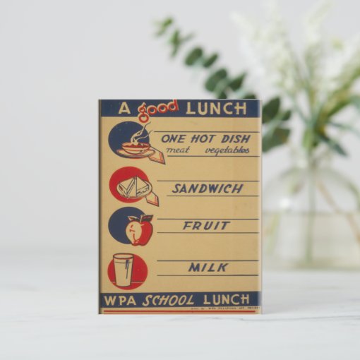 A Good School Lunch Postcard | Zazzle