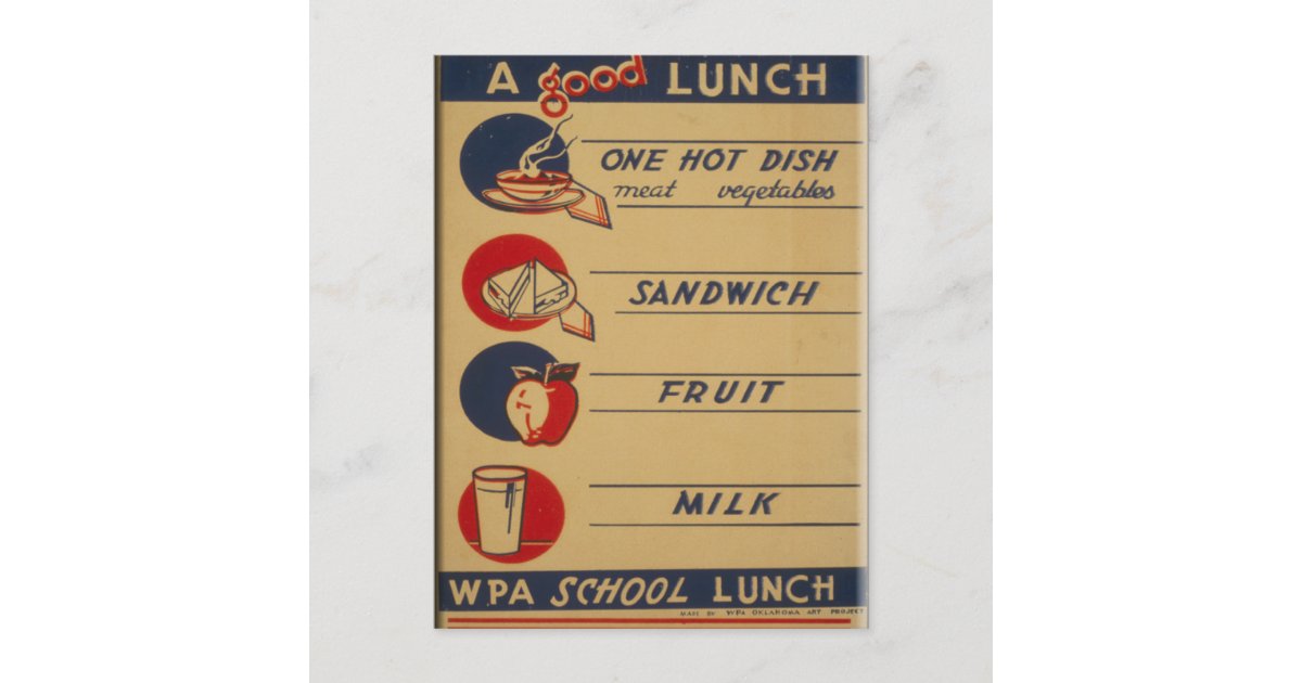 A Good School Lunch Postcard | Zazzle