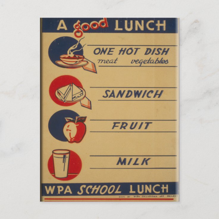 A Good School Lunch Postcard | Zazzle