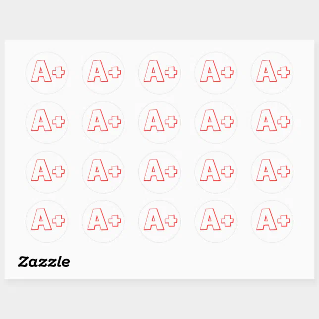 A+ Grading Sticker | Zazzle