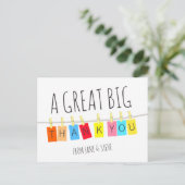 A Great Big Thank You, Cute Bright Bunting – Postcard | Zazzle