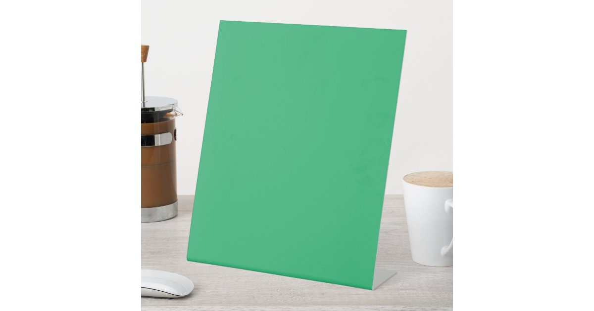 a green background with a white border pedestal sign | Zazzle