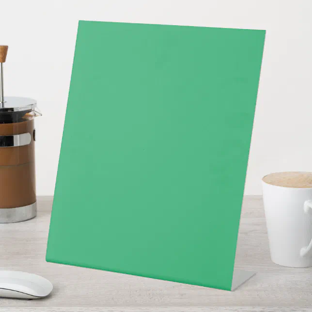 a green background with a white border pedestal sign | Zazzle