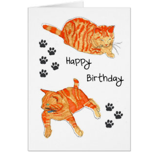 Ginger Cat Birthday Cards - Greeting & Photo Cards | Zazzle