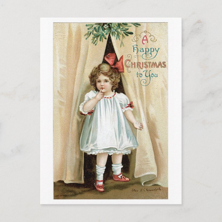 A Happy Christmas to You - Ellen Clapsaddle Holiday Postcard | Zazzle