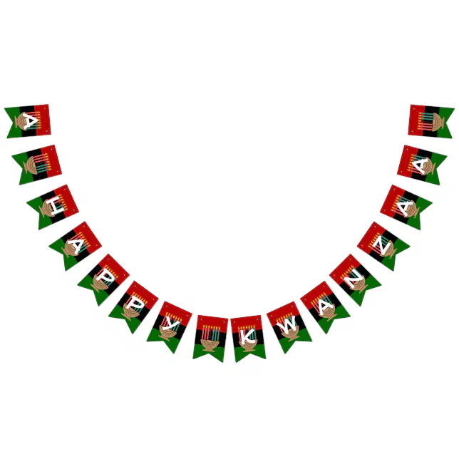 A HAPPY KWANZAA Pan African Bunting Flags | Zazzle