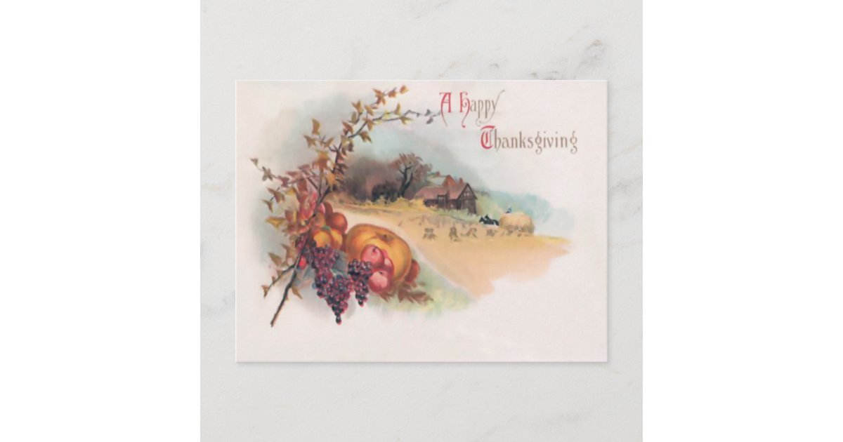 A Happy Thanksgiving Postcard | Zazzle