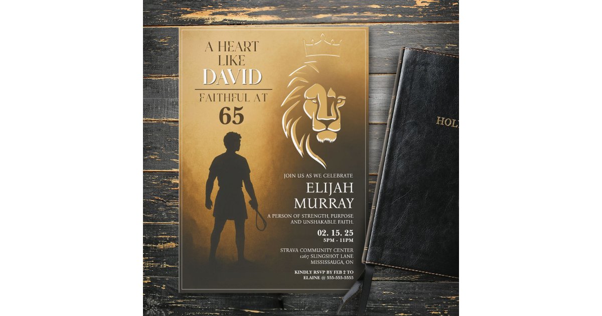 A Heart Like David Birthday Invitation | Zazzle