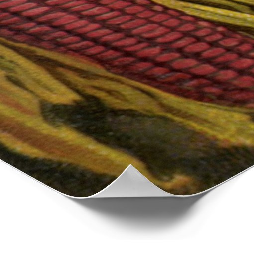 A Hearty Thanksgiving; Indian Corn and Haystacks Poster | Zazzle