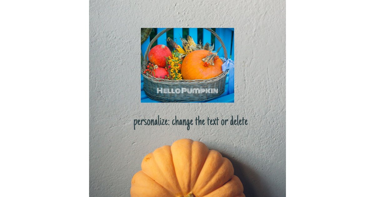 A holiday basket with pumpkins poster | Zazzle