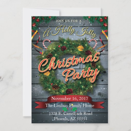A Holly Jolly Christmas Party Invitation | Zazzle