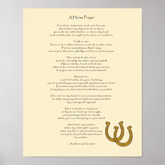 A Horse Prayer - Print | Zazzle.com