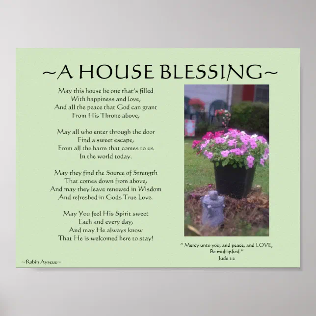 A HOUSE BLESSING POSTER | Zazzle