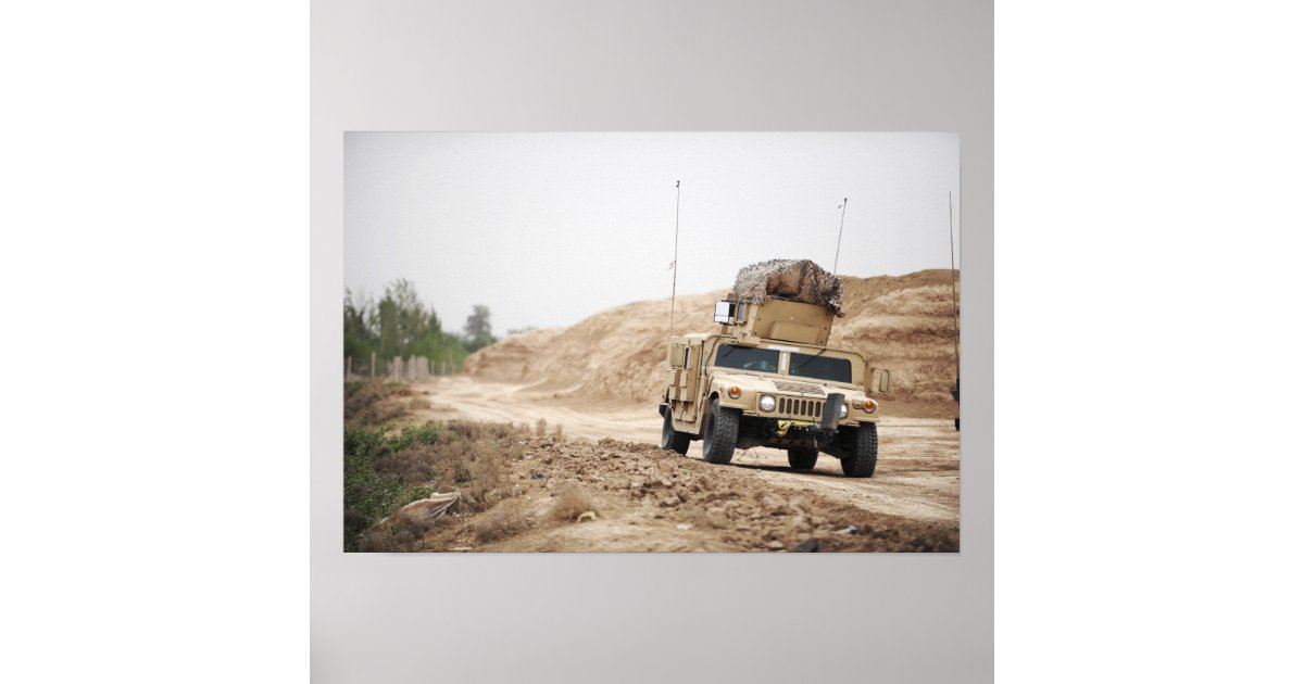 A Humvee conducts security Poster | Zazzle