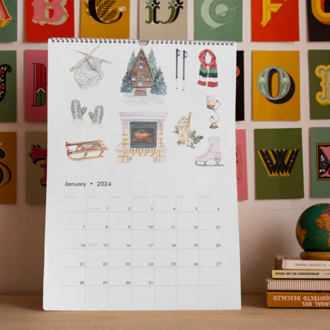 A Hygge Life | Watercolor Illustrations Calendar | Zazzle