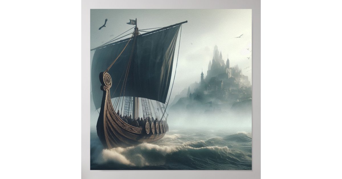 A.I. Viking Ship Poster | Zazzle
