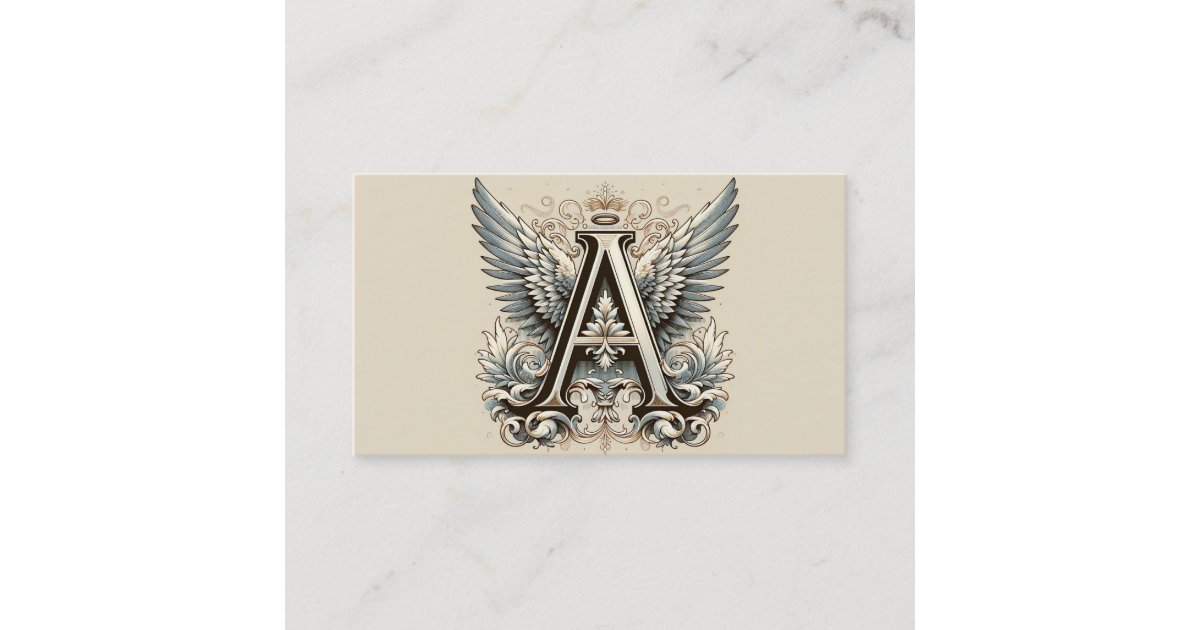 A is For Angel Alphabet Letter Initial Business Card | Zazzle