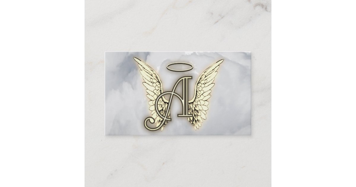 A is For Angel Alphabet Letter Initial Business Card | Zazzle