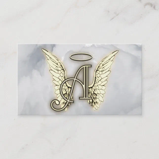 A is For Angel Alphabet Letter Initial Business Card | Zazzle