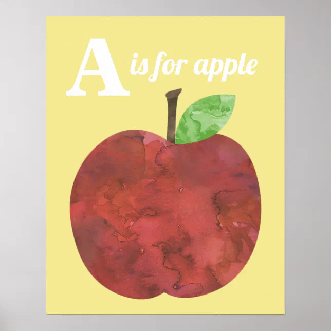 A is for Apple Poster | Zazzle