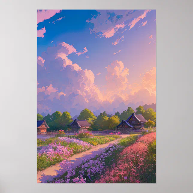 A Japanese Countryside Village Poster | Zazzle