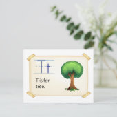 A letter T for tree Postcard | Zazzle