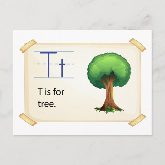 A letter T for tree Postcard | Zazzle.com