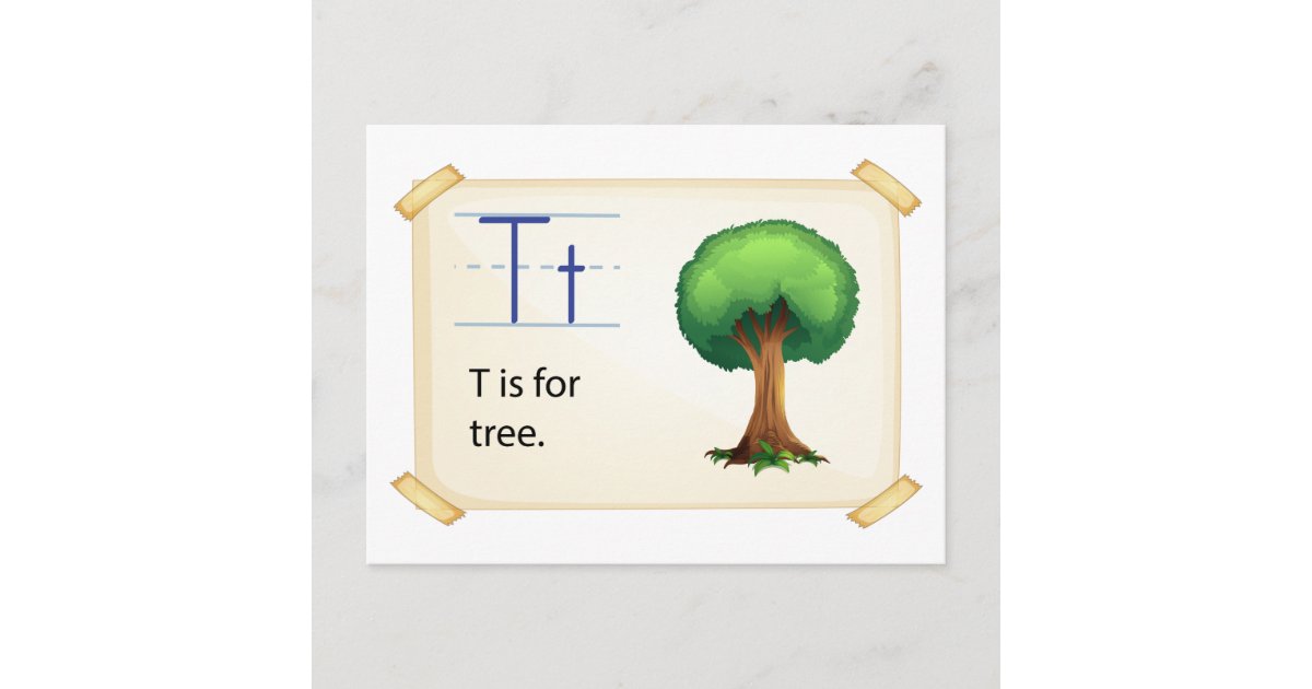 A letter T for tree Postcard | Zazzle