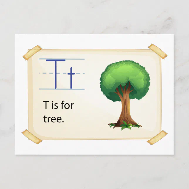 A letter T for tree Postcard | Zazzle