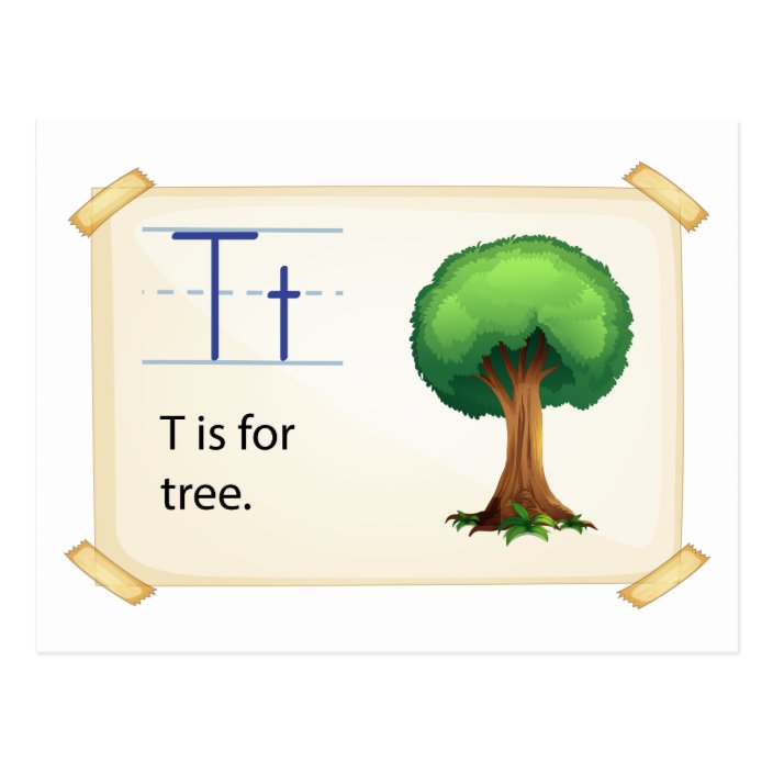 A letter T for tree Postcard | Zazzle.com