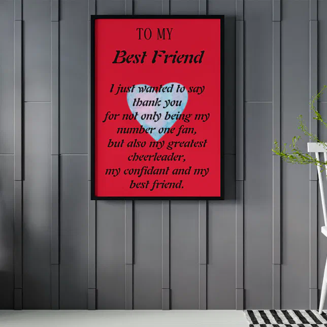A letter to my best friend wall poster | Zazzle