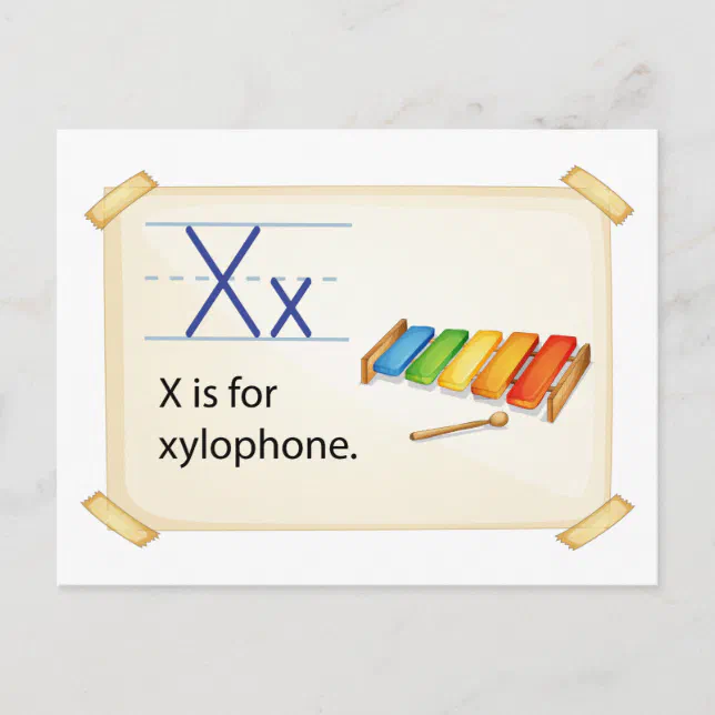 A letter X for xylophone Postcard | Zazzle